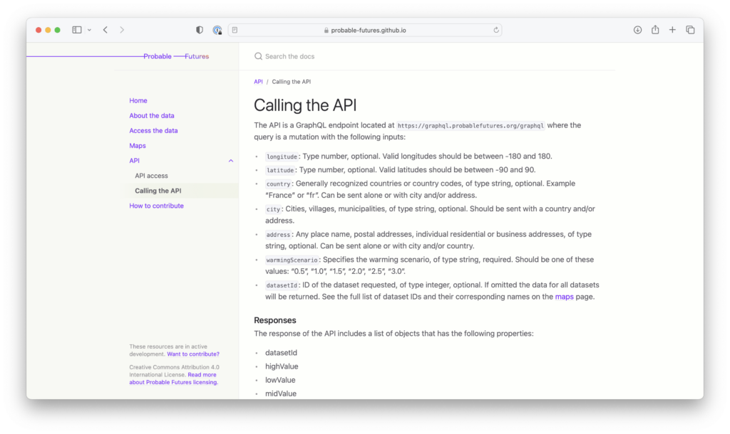 Open data & integrations · Probable Futures