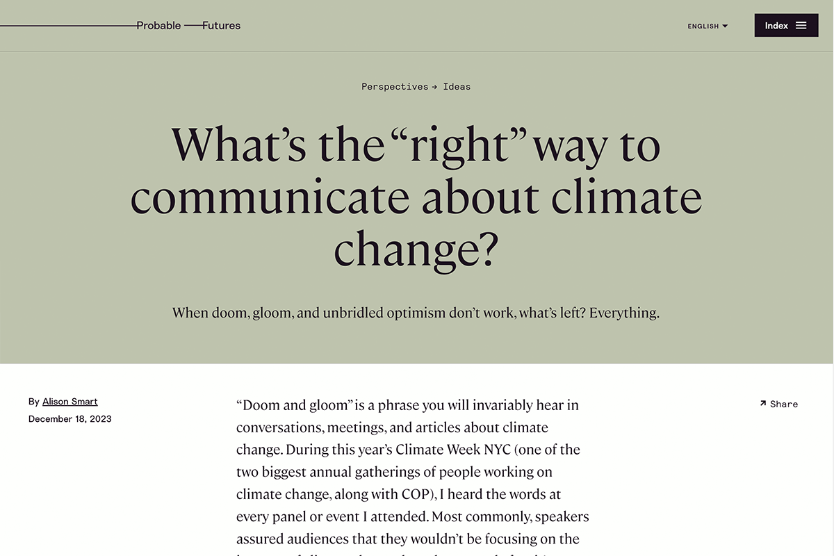 What’s the “right” way to communicate about climate change? · Probable ...
